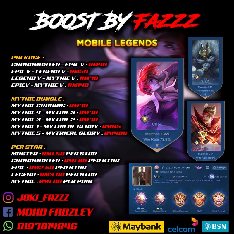 Boost/Joki Rank MLBB | Shopee Malaysia
