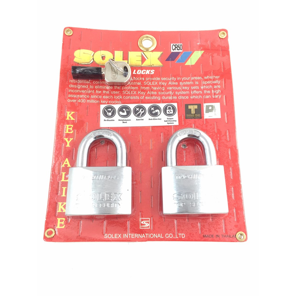 SOLEX Key Alike System (KAS) Padlock 50mm | Shopee Malaysia