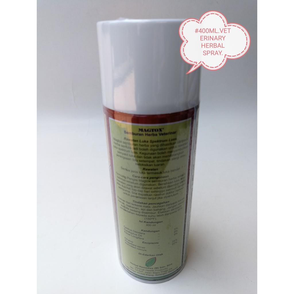 ™Magtox Veterinary Herbal Spray Maggot Wound Pet Animal 400ml | Shopee ...