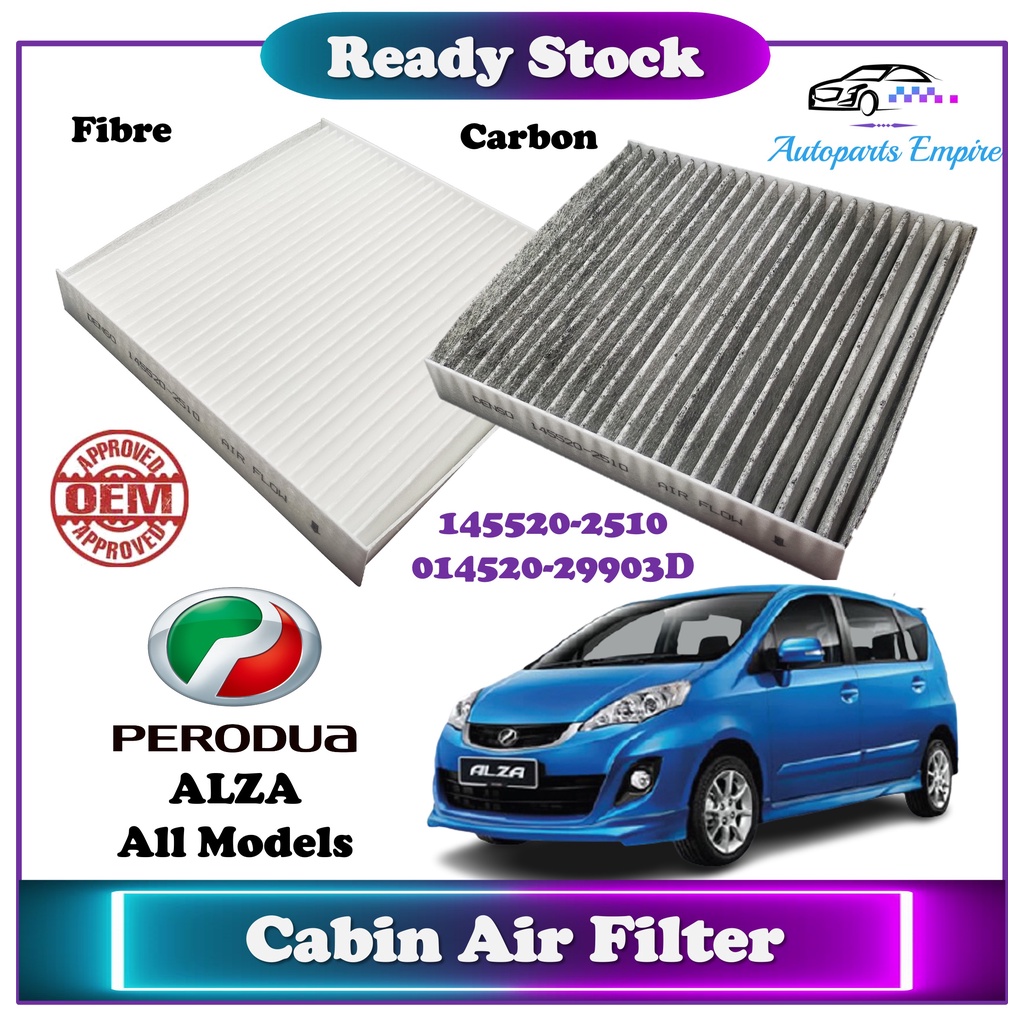 Perodua Alza 】 Cabin Air Filter - Fibre or Carbon ( OEM Fitting 145520 ...