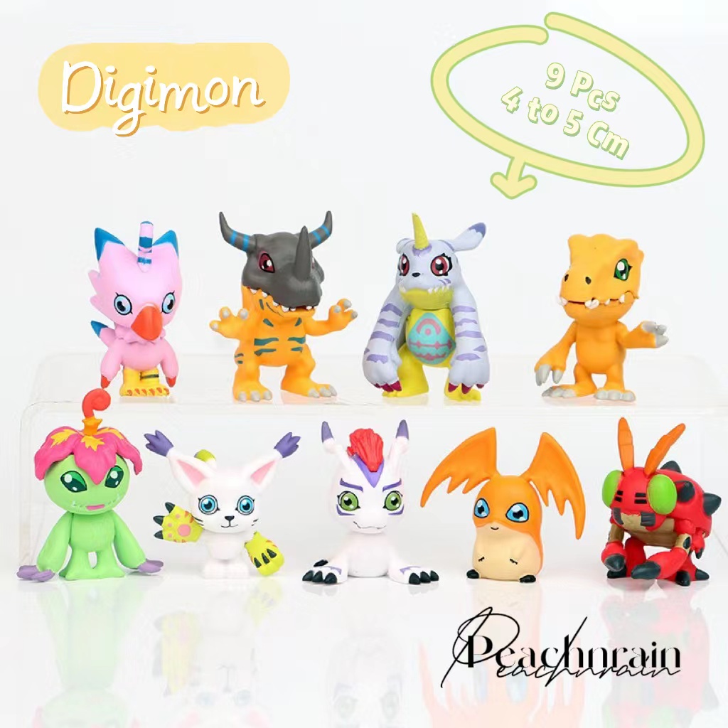 Digimon 9 Pcs 5cm Digital Monster Tamagotchi Action Cute Figure ...