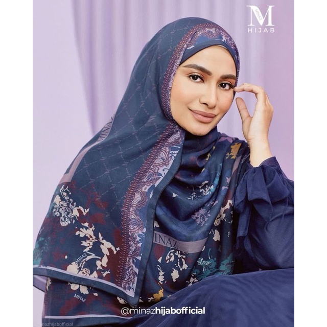 MINAZ HIJAB BLOOMING RAYA WILLOW SERIES - DARK BLUE (BMP52) | Shopee ...