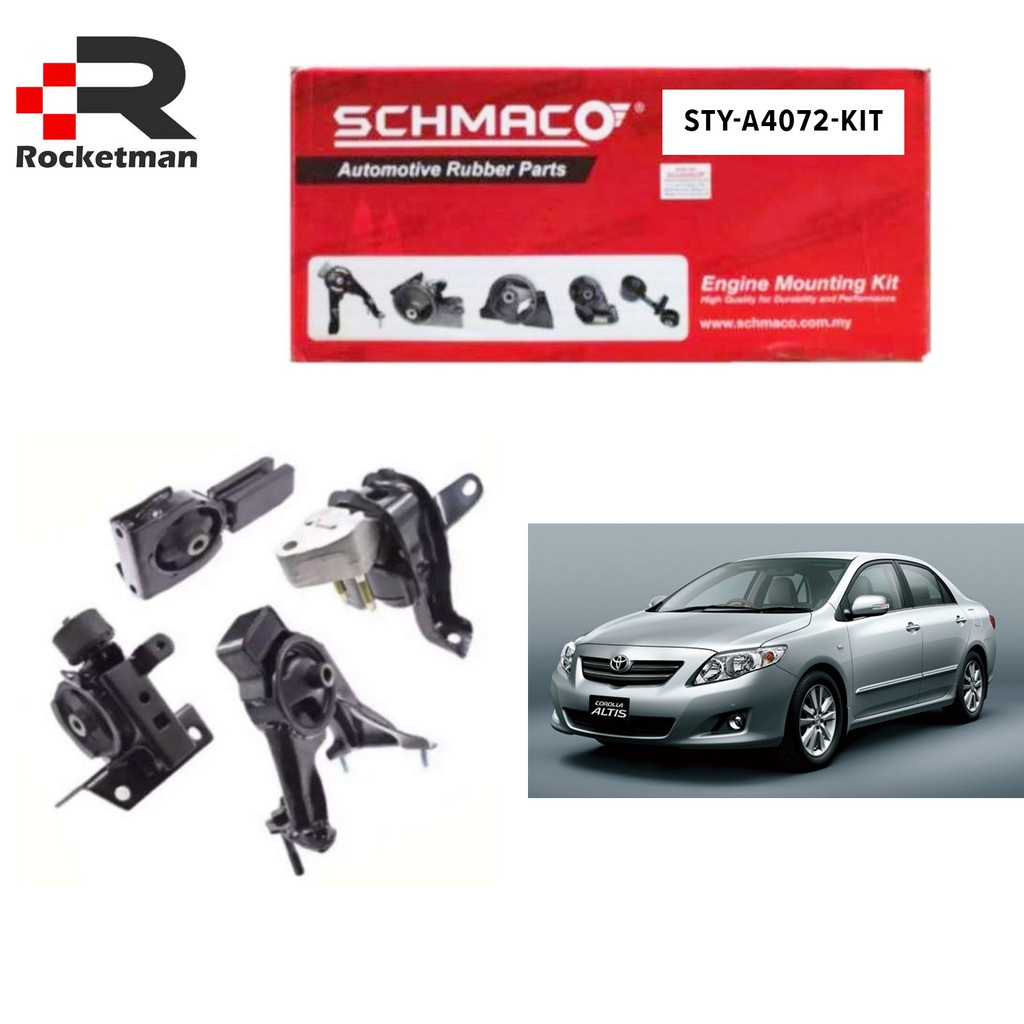 SCHMACO ENGINE MOUNTING SET TOYOTA ALTIS 1.6 1.8 ZZE142 VVTI 2008-2010 ...