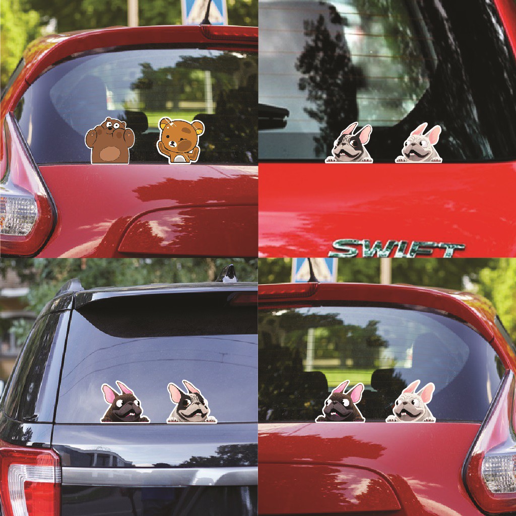 Cute Puppy Bear Cartoon Car Stickers Decoration Car Stickers Driver Car ...