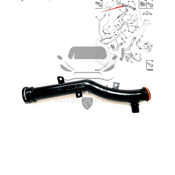Water Pump Hose For Peugeot 1.6T 1.6vti - Part No: 1351VF / 1351NE ...