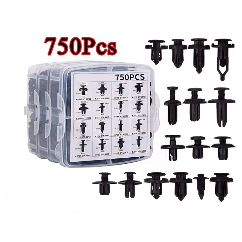 750Pcs Car Rivet Fastener Clip Bumper Trim Kit Car Push Pin Bumper Door ...