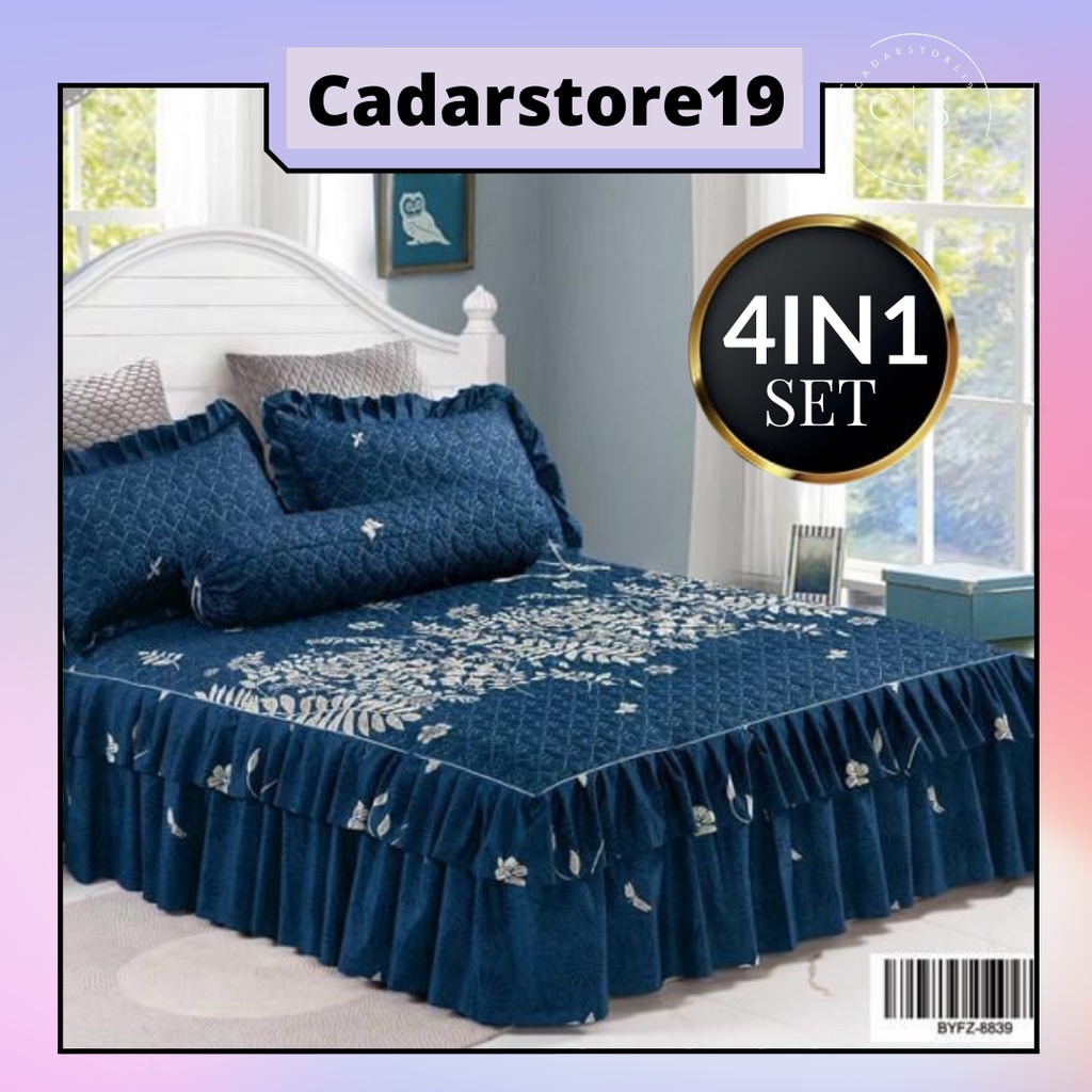 CADAR ROPOL 100% COTTON READY STOCK 4 IN 1 Ropol Fitted Bedsheet Floral ...