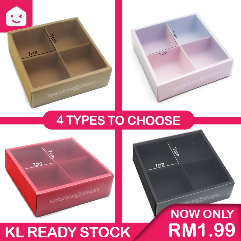 NEW STOCK 4 Holes Pastry Multipurpose Square Box w/ Frosted Drawer ...