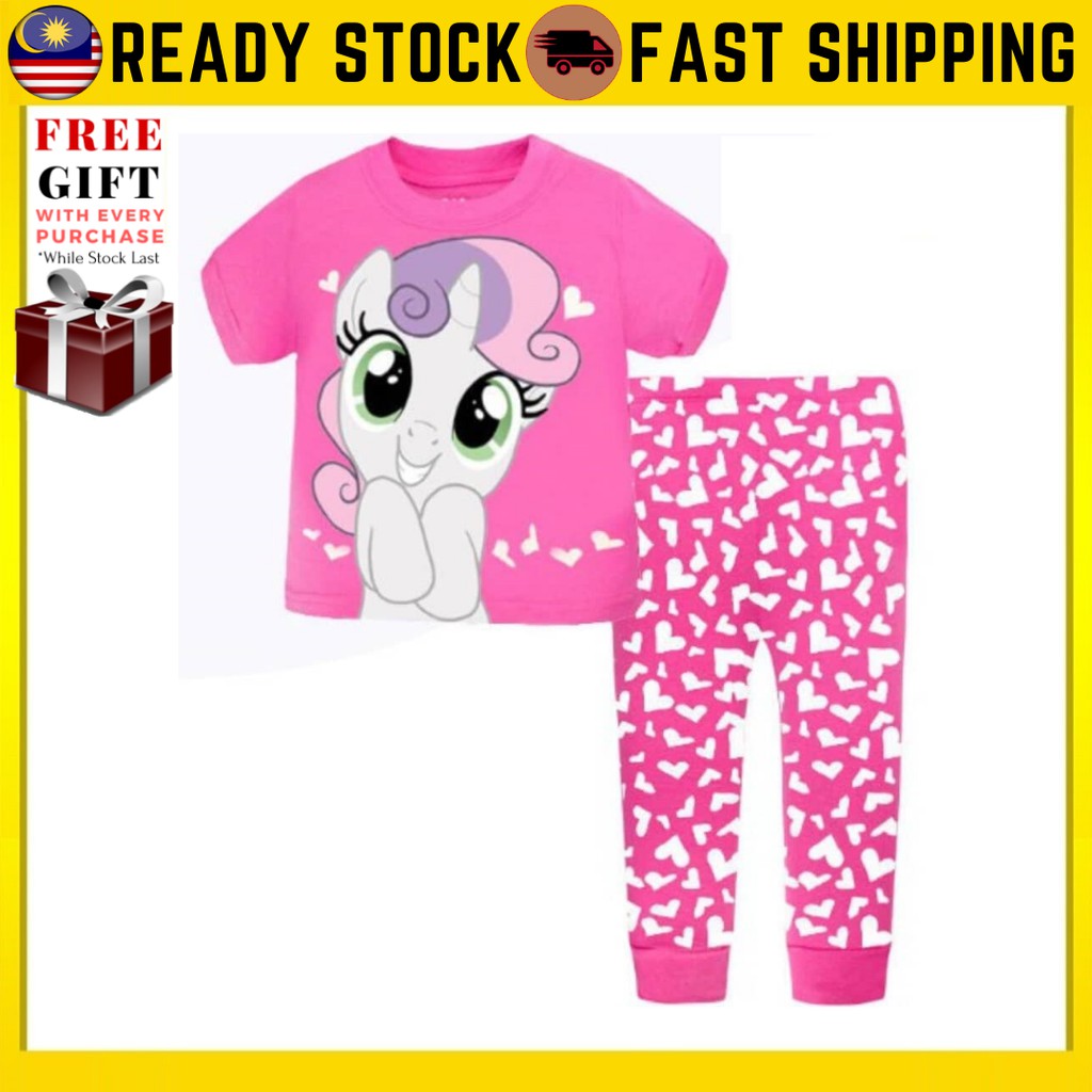 🇲🇾READY STOCK🇲🇾 My little pony shortsleeve nightwear pyjamas[2-7 years ...