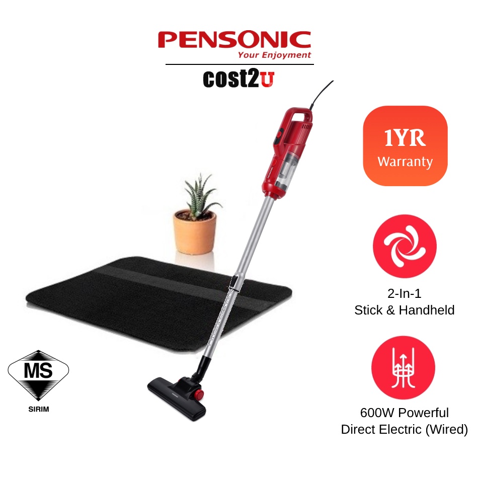 Pensonic 2-In-1 Corded Stick & Handheld Vacuum Cleaner | PVC-1003H PVC ...