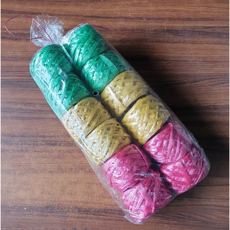 12ROLL Economy Rafia string Tali rafia plastic String Rope Rafia ...