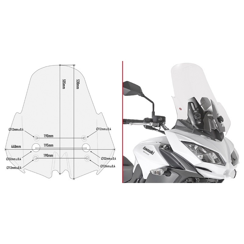 Givi Windshield Kawasaki Versys 650 2015-2021 D4122ST | Shopee Malaysia