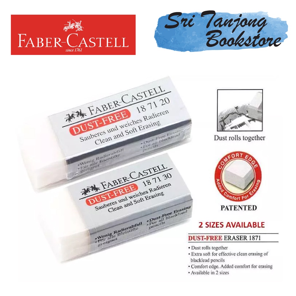 [ST] FABER-CASTELL Radierer Dust-Free Eraser (187120 / 187130) | Shopee ...