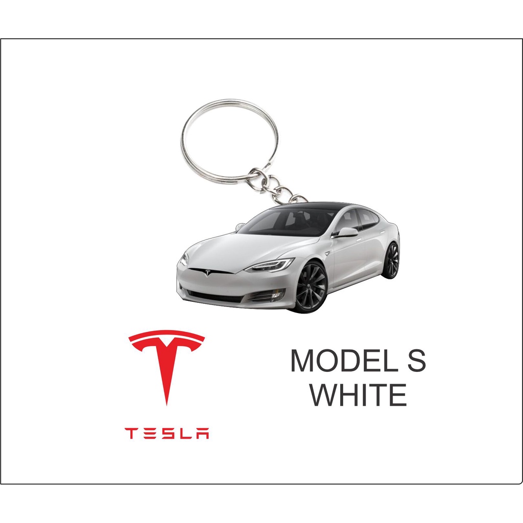 tesla model s white 2D KEYCHAIN | Shopee Malaysia
