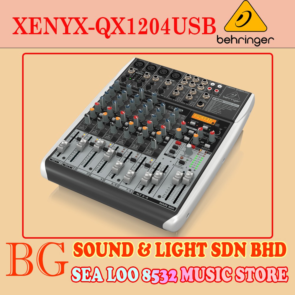 BEHRINGER XENYX QX1204USB / XENYX-QX1204USB 12 INPUT MIXER WITH USB ... BEHRINGER XENYX QX1204USB / XENYX-QX1204USB 12 INPUT MIXER WITH USB ...