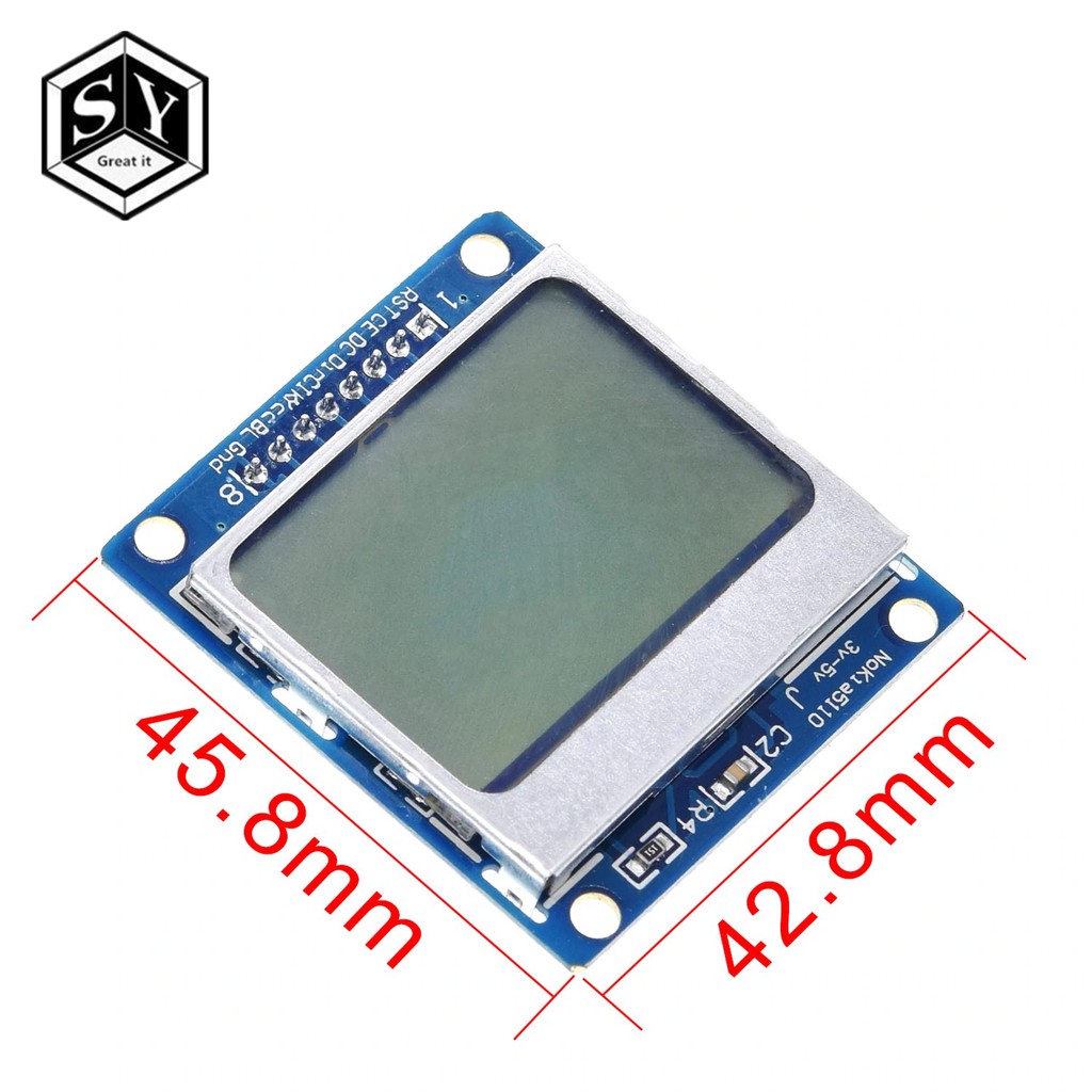 LCD Module Display Monitor Blue backlight adapter PCB 84x84 lcd5110 ...