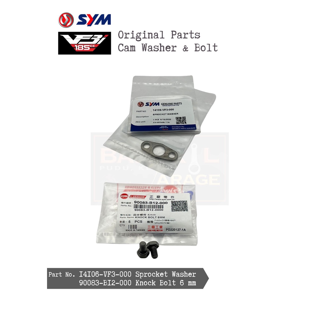 🔥【ORIGINAL】🔥【READY STOCK】🔥 SYM VF3i 185 | 14106-VF3-000, 90083-B12-000 ...