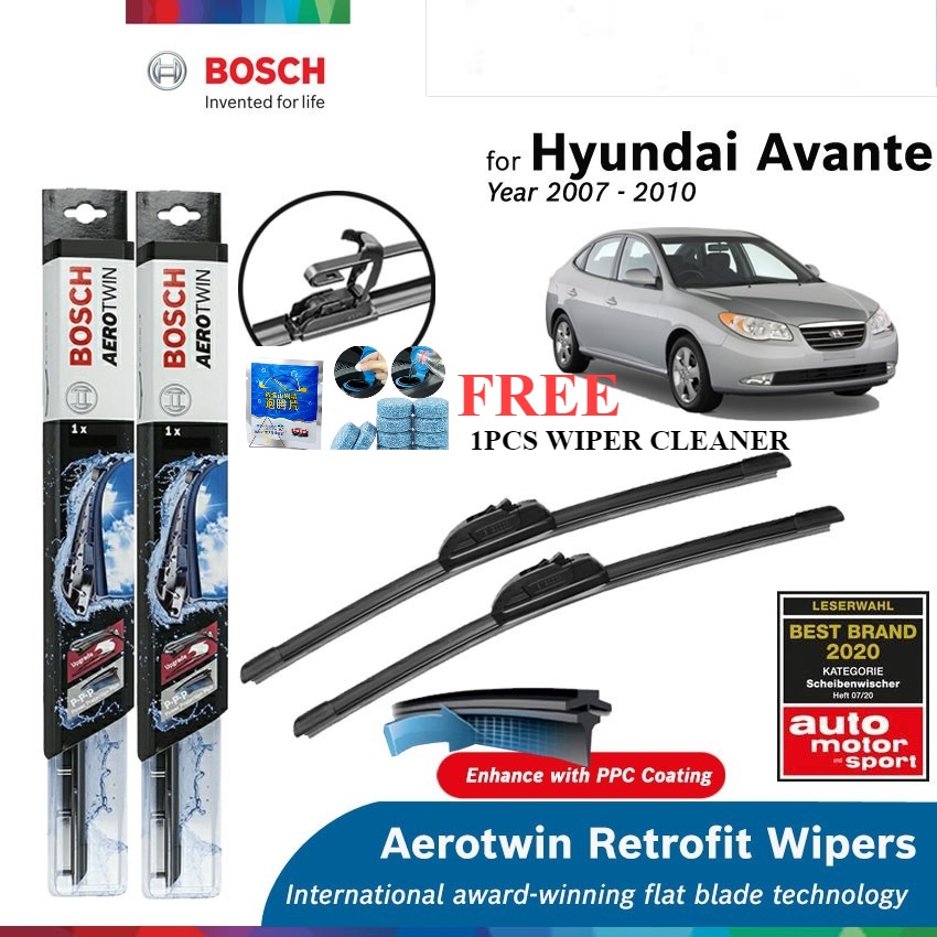 Bosch Aerotwin Retrofit U Hook Wiper Set for Hyundai Avante X20 (24"+16") (FREE 1PCS WIPER ...