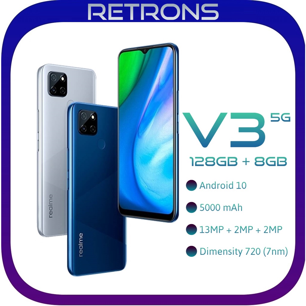 Realme V3 5G 128GB + 8GB | 6.5" Display | 5000 mAh | Android 10 ...