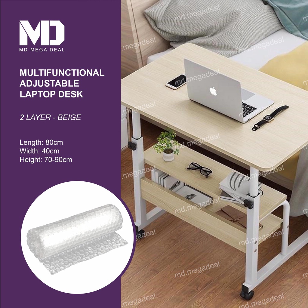 《Mega Deal》Multifunctional L60/80cm Adjustable Bedside Laptop Table ...