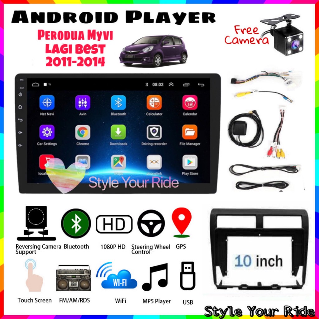 ANDROID PLAYER WITH PERODUA MYVI LAGI BEST 2011-2014 PLAYER CASING ...