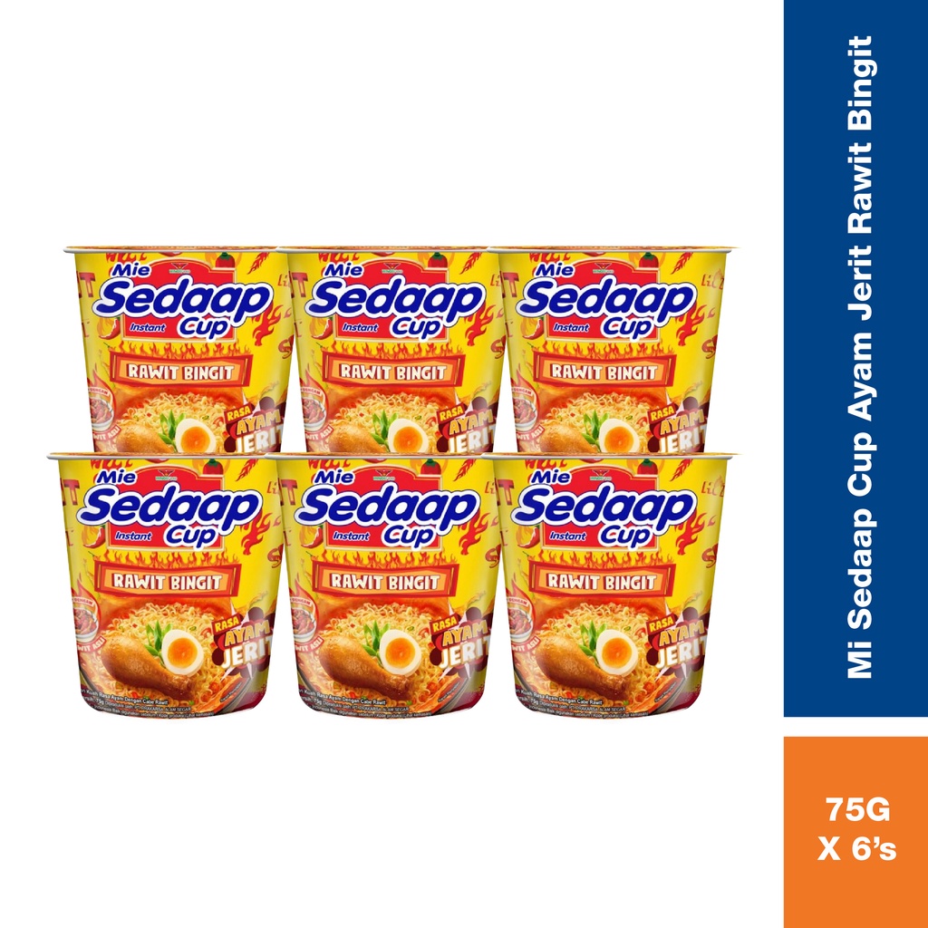 [COMBO PACK] Mi Sedaap Cup Ayam Jerit Instant Noodle 75g x 6 | Shopee ...