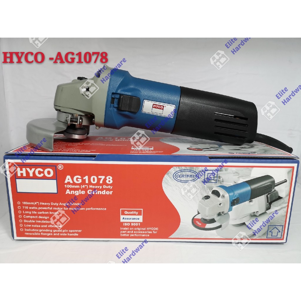 HYCO AG1078 100mm (4") HEAVY DUTY ANGLE GRINDER 710W | Shopee Malaysia