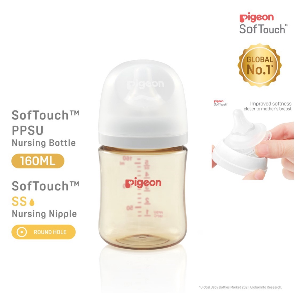 ORIGINAL Pigeon PPSU T-Ester PP Glass SofTouch Wide Neck Baby Bottle ...