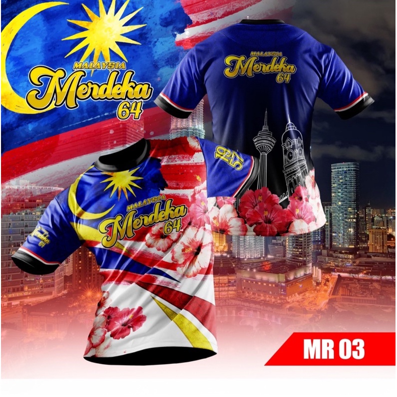 Merdeka 2021 Sublimation Tshirt | Malaysia Merdeka 64 Tahun | Shopee ...