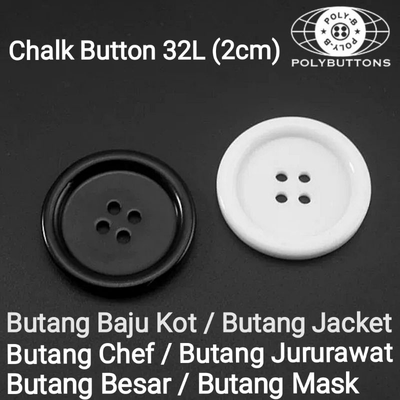 POLYBUTTONS Butang Baju Kot 2cm Coat Button Butang Chef Butang ...