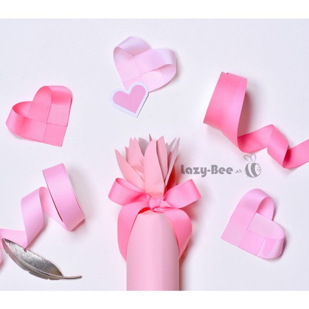 LAZY BEE 5 meter Light Pink Grosgrain Ribbon Reben Door Gift Wrap ...