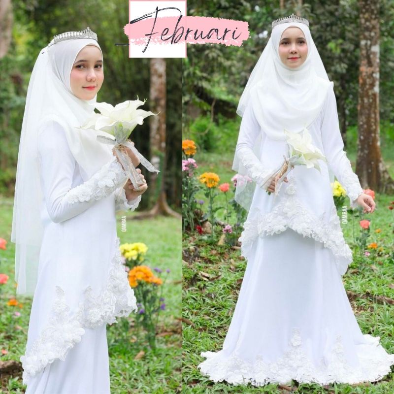 Preloved QAMRAA SET Baju Pengantin/Wedding/Baju Nikah Off White Free ...