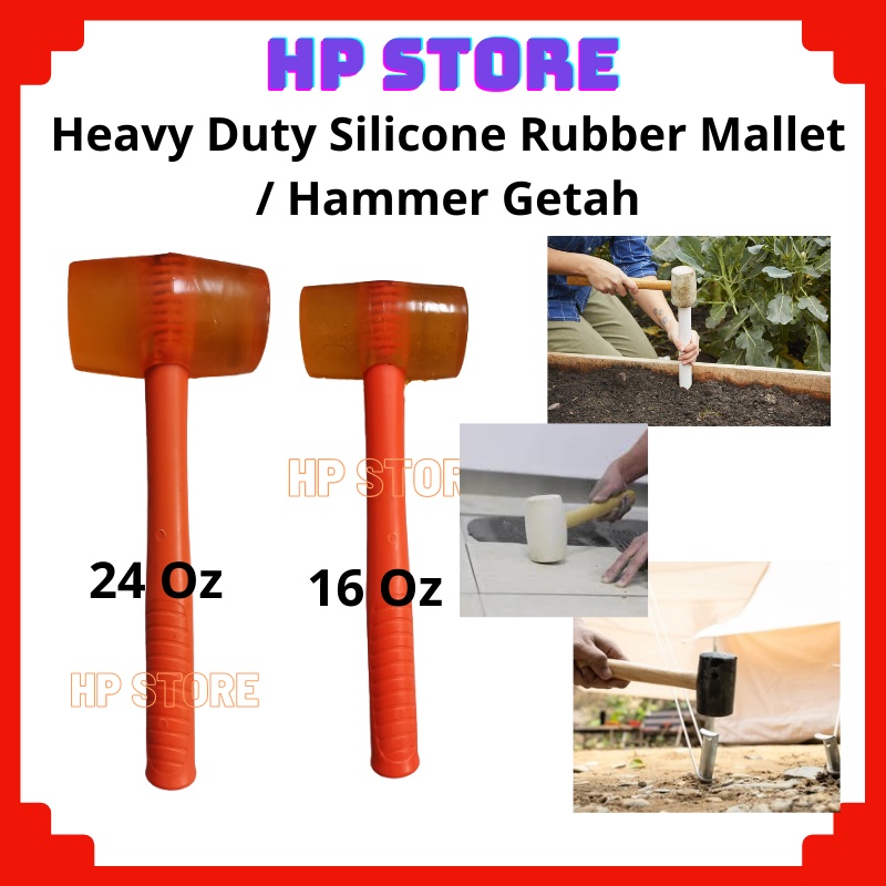 Silicone Rubber Hammer Plastic Transparent Rubber Mallet Dual Face Tile ...