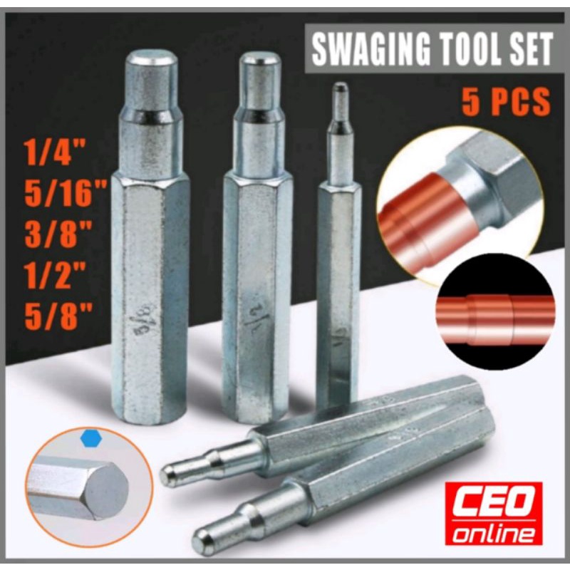 CEO 🇲🇾 Cooper Pipe Tube Expander Swaging Punch 5 PCS / SET CT-193 ...