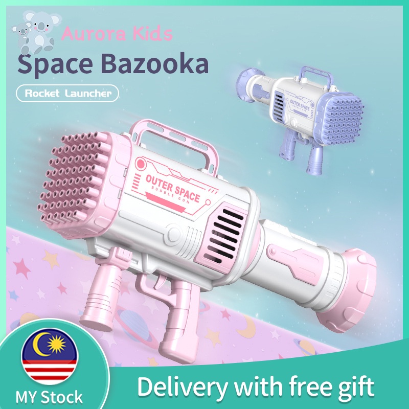 60 Hole Bubble Gun Kid Toys Gatling Machine Bazooka Rocket Launcher ...