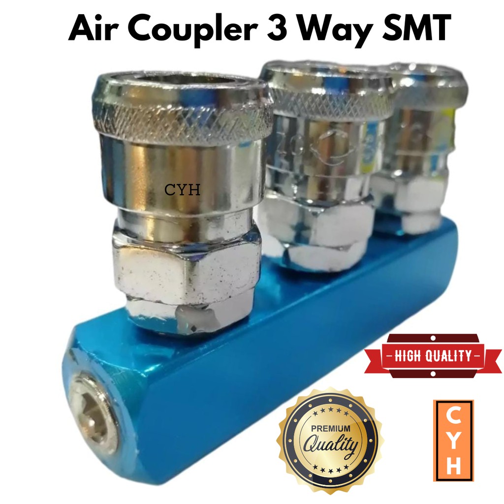 SMT 3 Way Pneumatic Air Quick Connecting Coupler | Shopee Malaysia