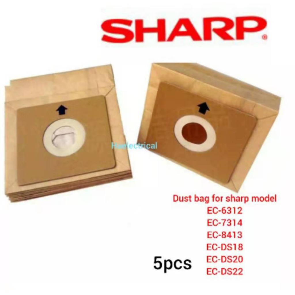 (5PCS) SHARP VACUUM CLEANER PAPER DUST BAG EC6312 EC7314 EC8413 EC-8314 ...