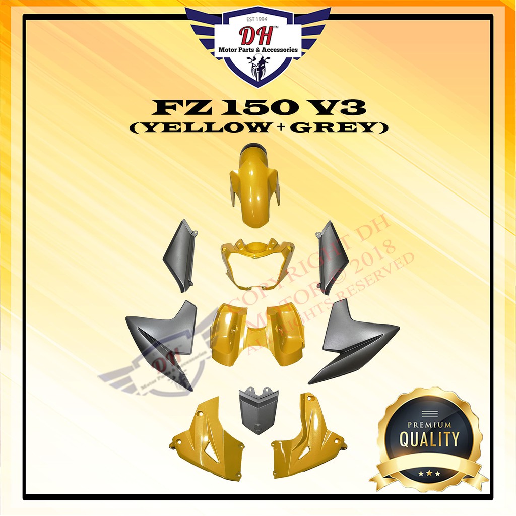 FZ 150 V3 COVER SET YAMAHA FZ150 (YELLOW + GREY) | Shopee Malaysia