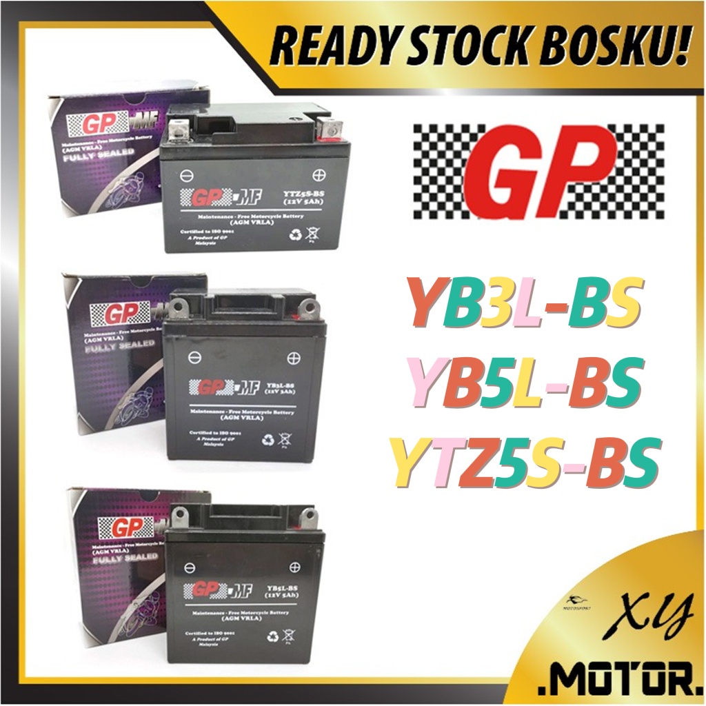 GP-MF BATTERY 12V GP BATERI YB3L YB5L YTZ5S Y15ZR LC135 WAVE125 EX5 ...