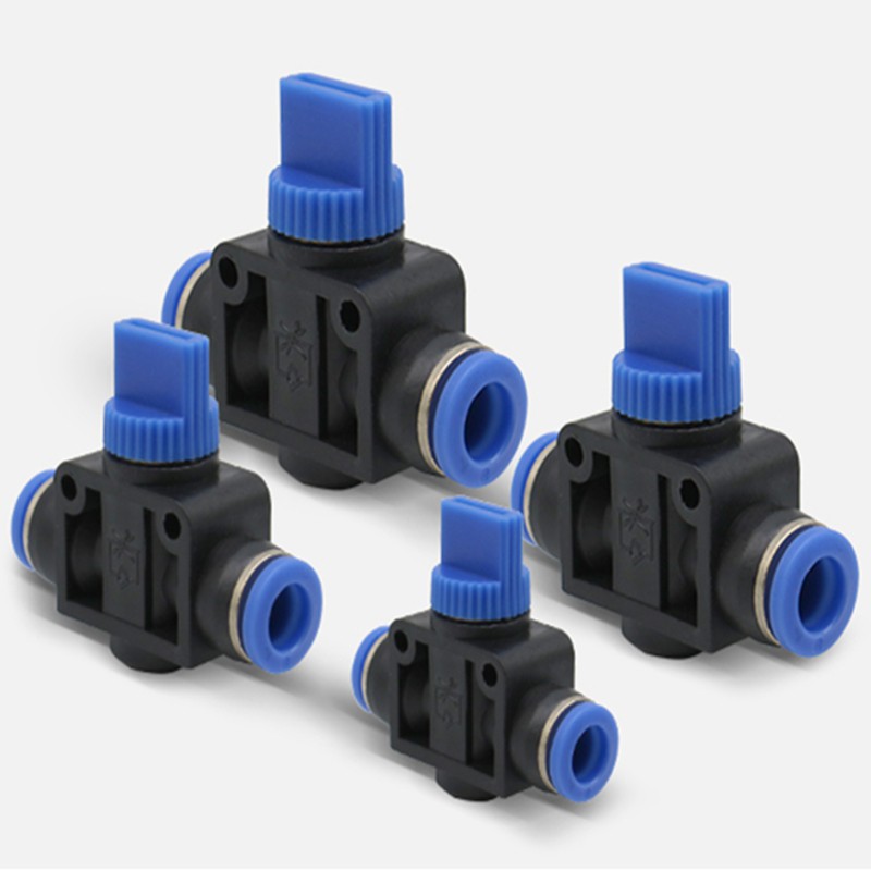 OD 6mm 8mm 10mm 12mm Air Pneumatic Hose Tube Hand Valves 2 Way Flow ...