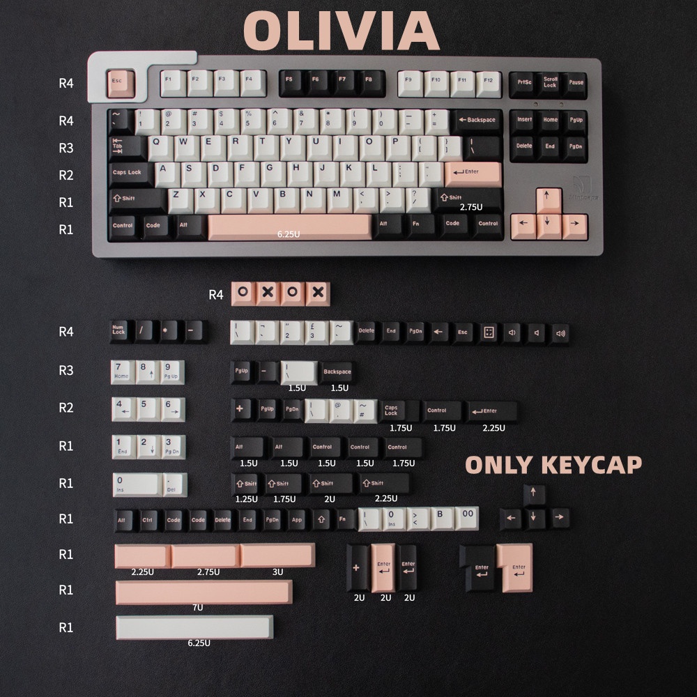 GMK Olivia 173 Keys DOUBLE SHOT Cherry Profile Keycap For Mechanical Gaming Keyboard | Shopee ...