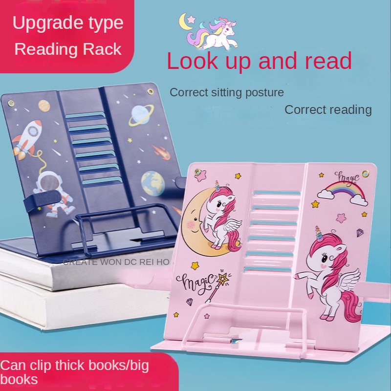 Spot students' reading rack, reading rack, folding metal book holder ...