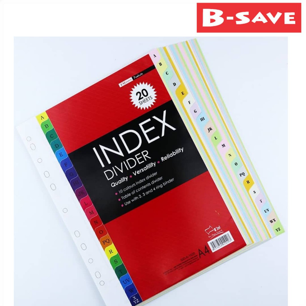 A4 Uni Colour Index Divider / File Filing Separator A-Z | Shopee Malaysia