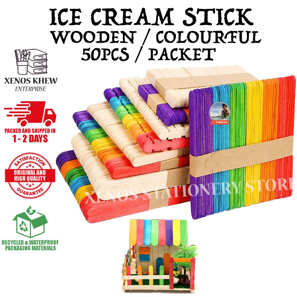 WOOD ICE CREAM STICK / COLOURFUL ICE CREAM STICK / COLOURFUL ICE CREAM ...