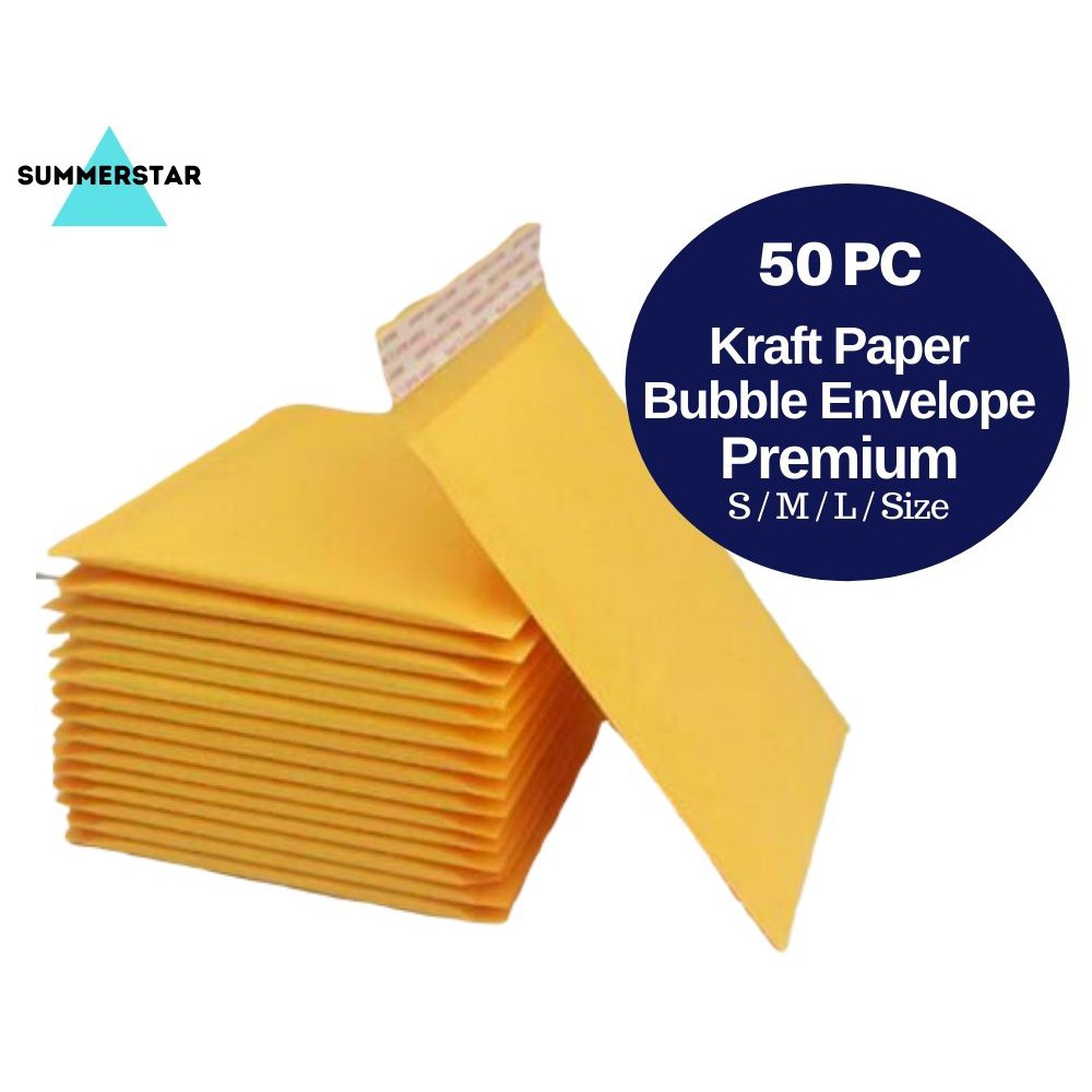 Ready Stock in Malaysia!!! 50pcs/Lot A4/A5 Yellow Kraft Bubble Envelope ...
