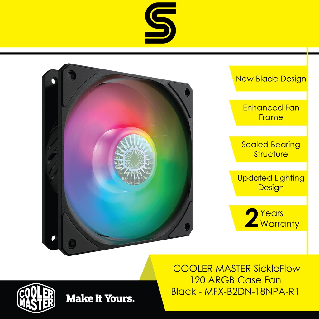 COOLER MASTER SickleFlow 120 ARGB Black Fan Case - MFX-B2DN-18NPA-R1 ...