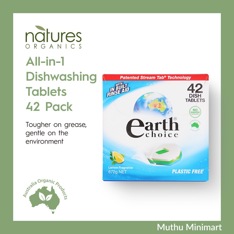 Earth Choice | All-in-1 Dishwashing Tablets 42 Pack | Sabun Cuci ...