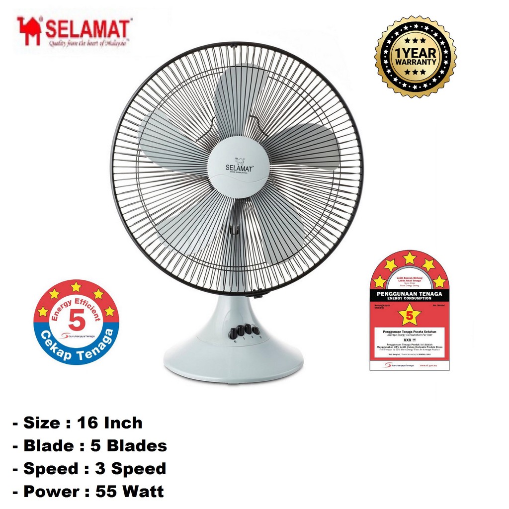 Selamat Electric Tornado Table Fan 16" - MQ-P316T | Shopee Malaysia