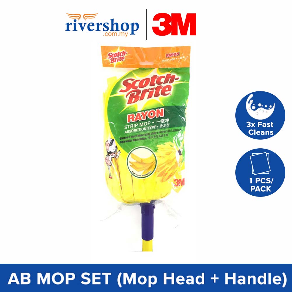 3M Scotch Brite AB MOP SET (Mop Head + Handle) | Shopee Malaysia