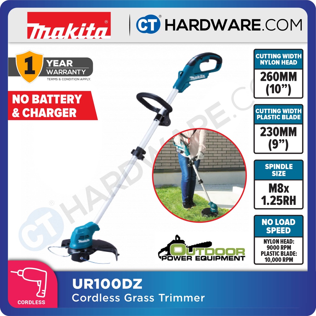 MAKITA/ UR100DZ CORDLESS GRASS TRIMMER 12V | 160MM (6-5/16") | 130W | 10000RPM [ OPE ] | Shopee ...